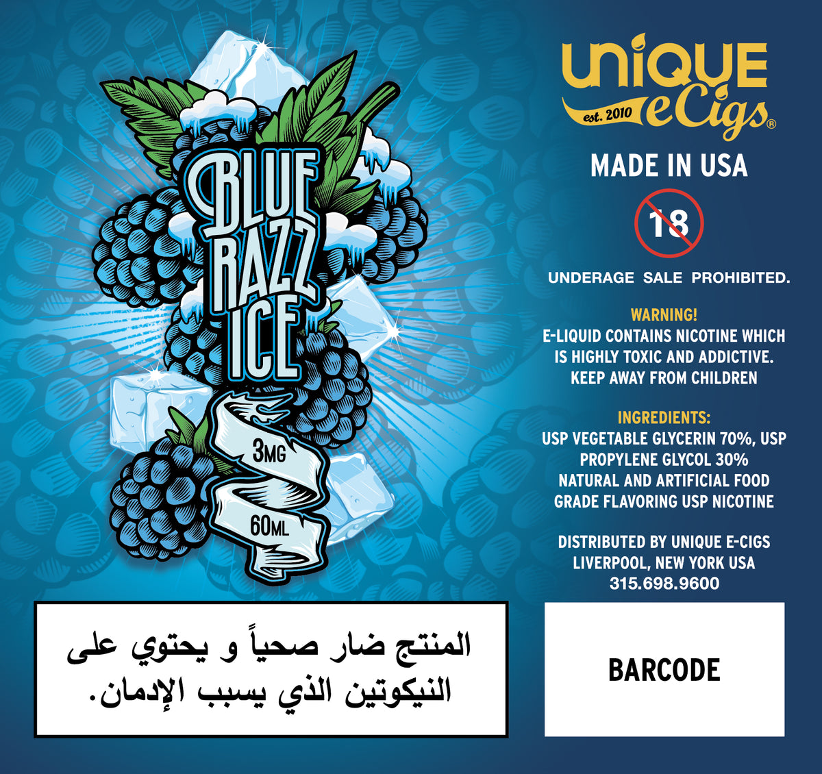 Blue Razz Ice– Unique eCigs
